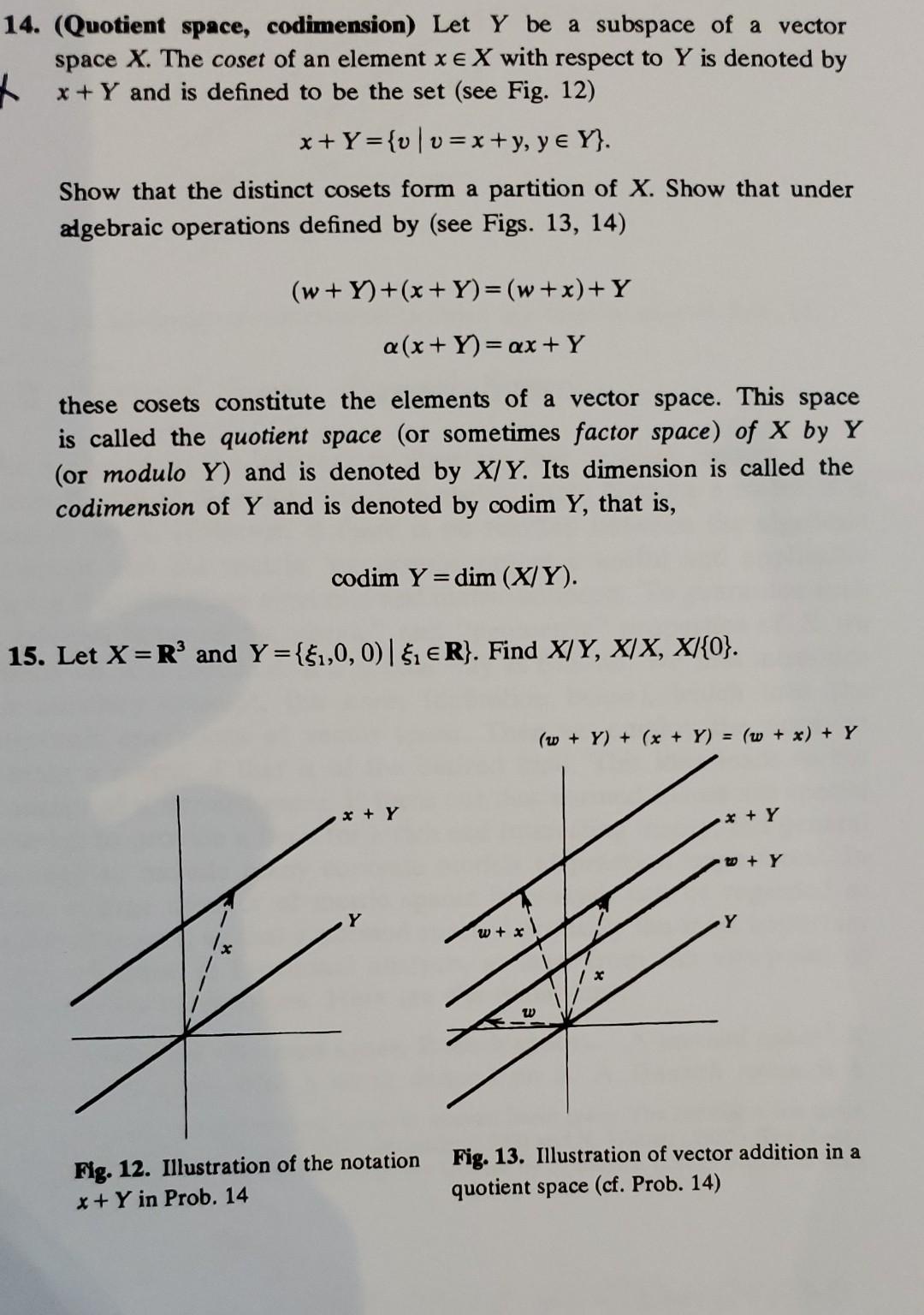 Solved (Quotient space) Let Y be a closed subspace of a | Chegg.com
