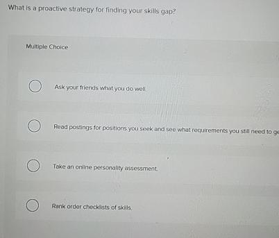 Solved What is a proactive strategy for finding your skills | Chegg.com