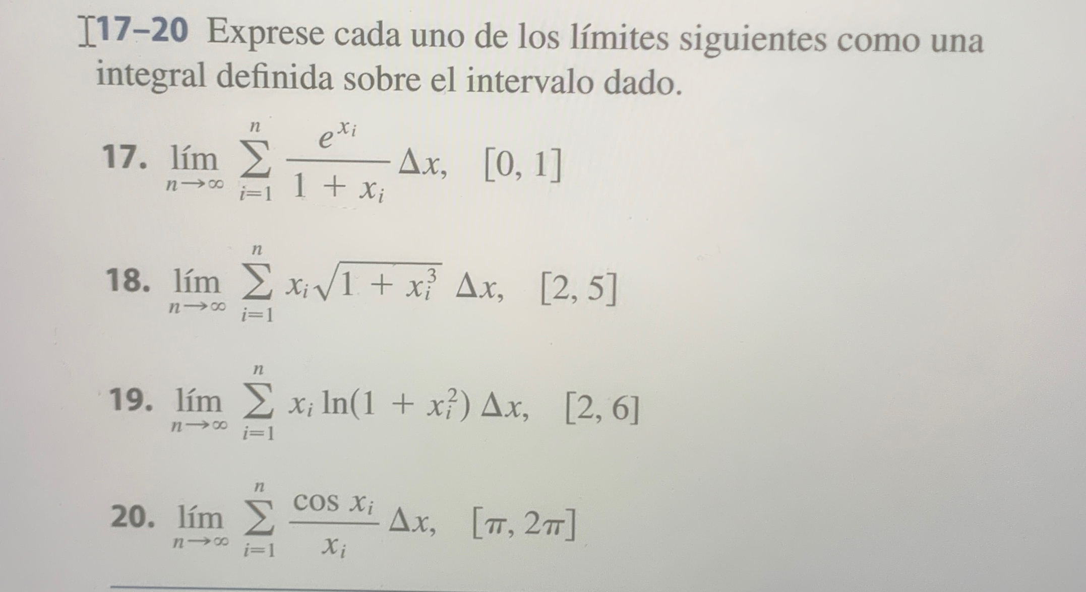 Solved I17-20 ﻿Exprese cada uno de los límites siguientes | Chegg.com
