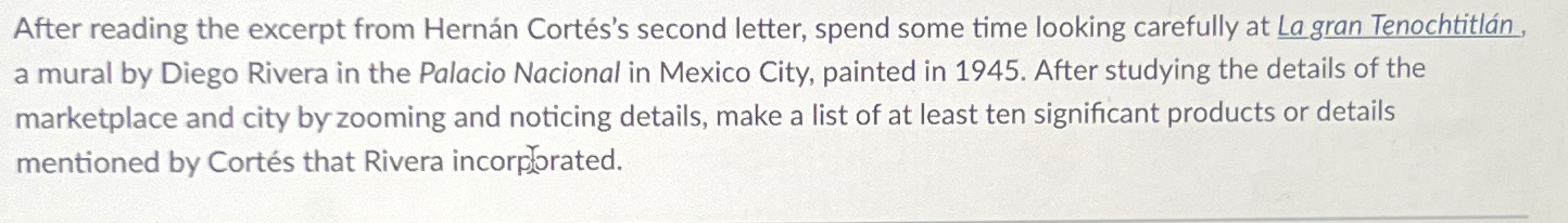 Solved After reading the excerpt from Hernán Cortés's second | Chegg.com