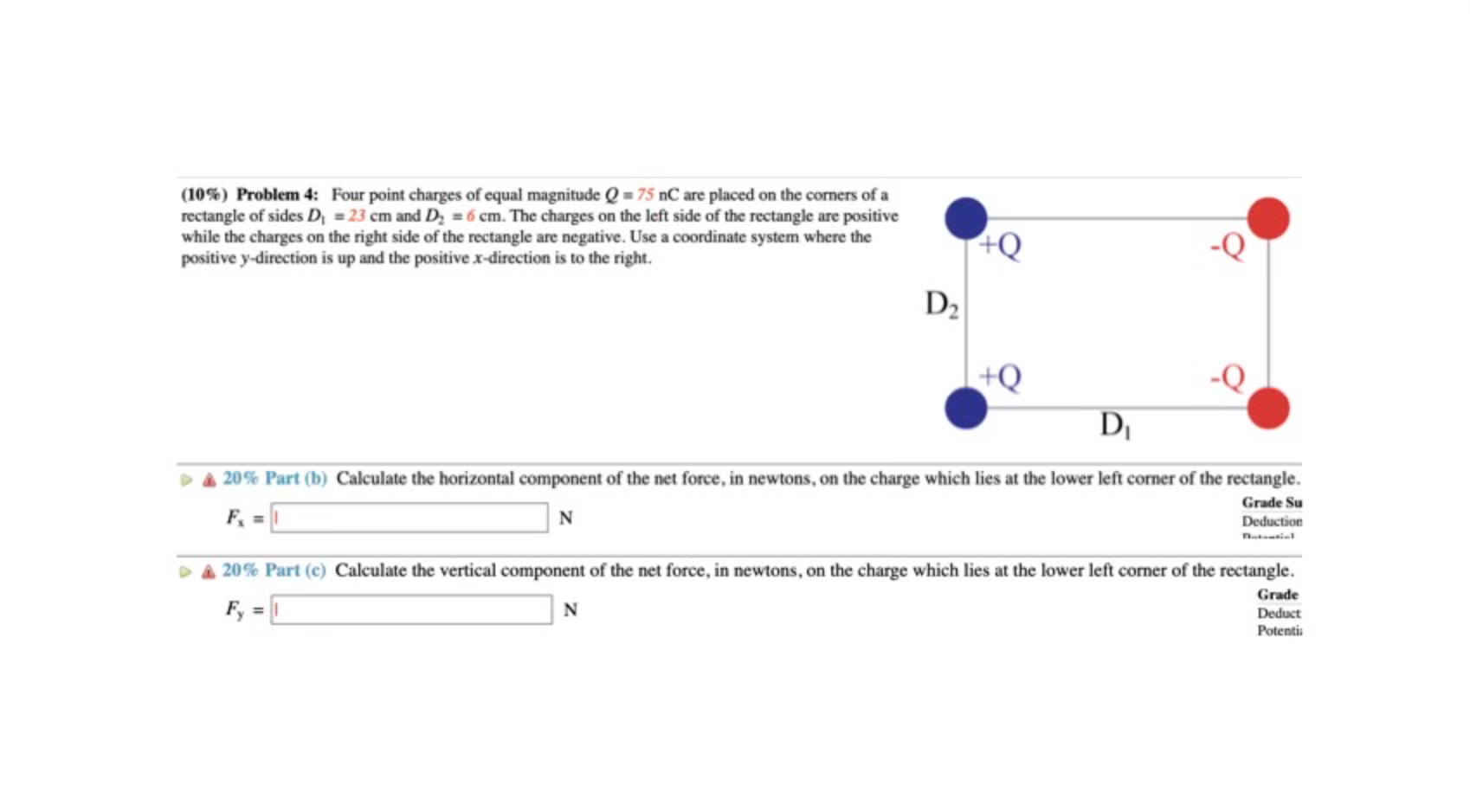 Solved (10%) ﻿Problem 4: Four point charges of equal | Chegg.com