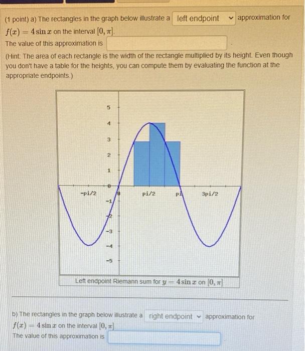 Solved (1 point) a) The rectangles in the graph below | Chegg.com