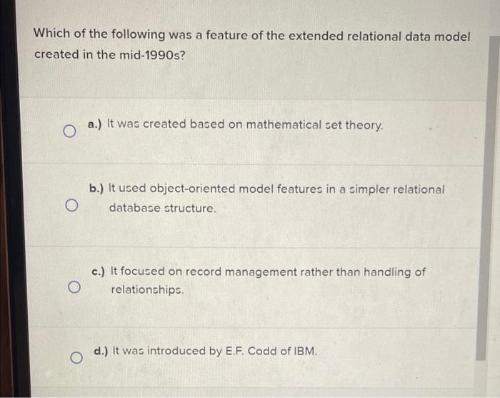 Solved Which of the following was a feature of the extended | Chegg.com