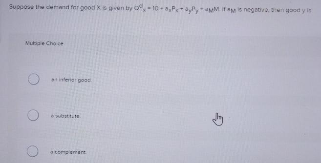 Solved Suppose the demand for good x ﻿is given by | Chegg.com