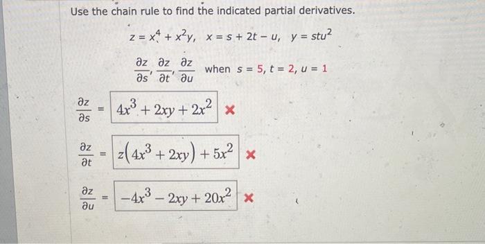 Solved Use the chain rule to find the indicated partial | Chegg.com