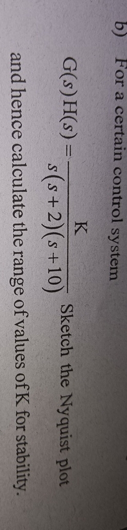 Solved b) ﻿For a certain control system | Chegg.com