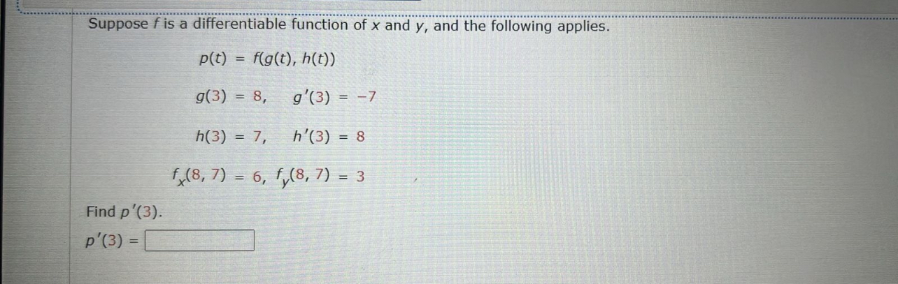 Solved Suppose f ﻿is a differentiable function of x ﻿and y, | Chegg.com