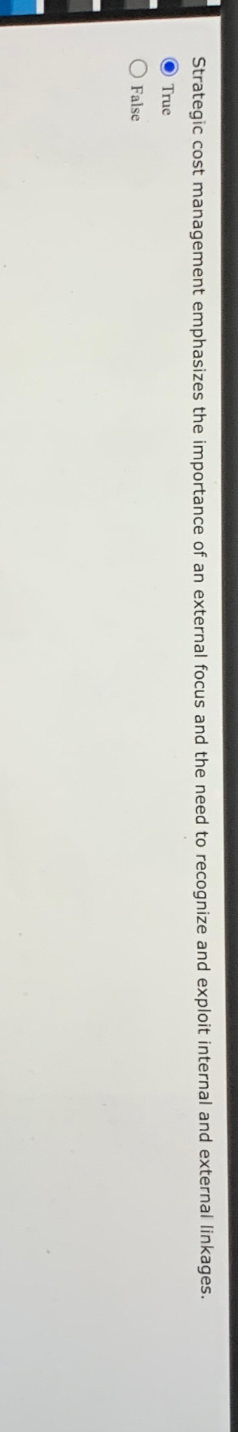 Solved Strategic cost management emphasizes the importance | Chegg.com