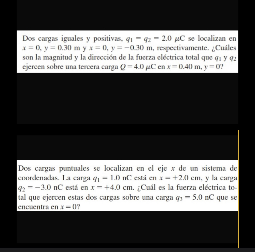 Solved Dos cargas iguales y positivas, q1=q2=2.0μC ﻿se | Chegg.com