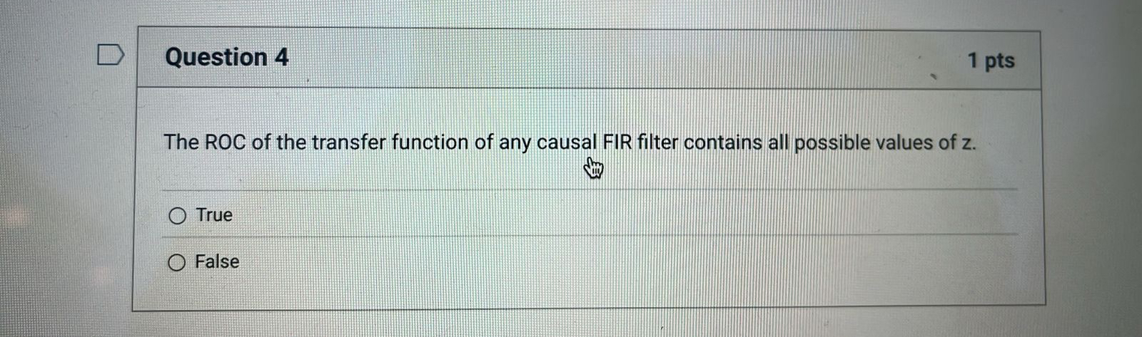 Solved Question 4The ROC of the transfer function of any | Chegg.com