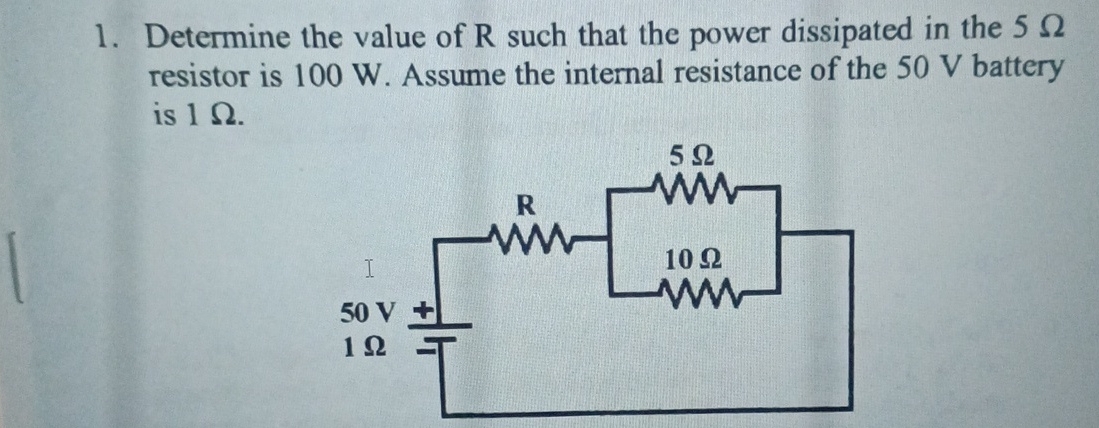 Solved Determine the value of R ﻿such that the power | Chegg.com