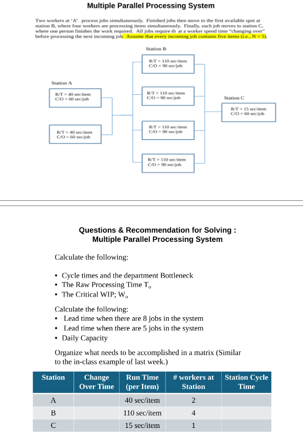 Solved Multiple Parallel Processing SystemTwo workers at | Chegg.com