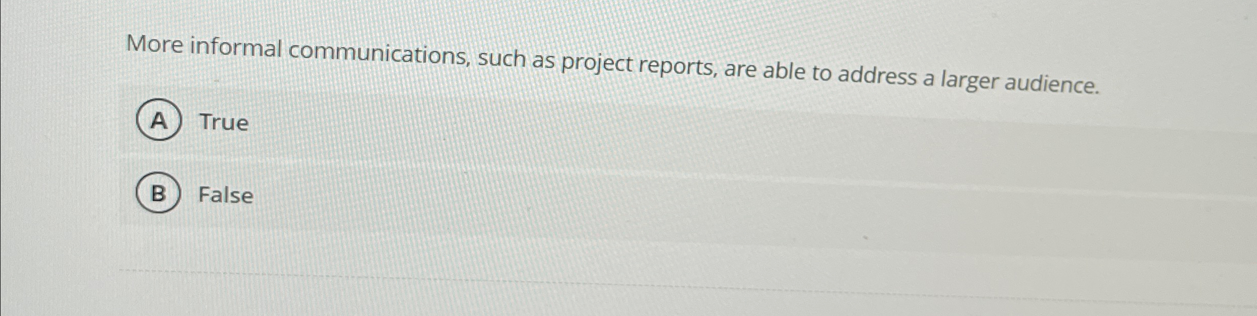 Solved More informal communications, such as project | Chegg.com