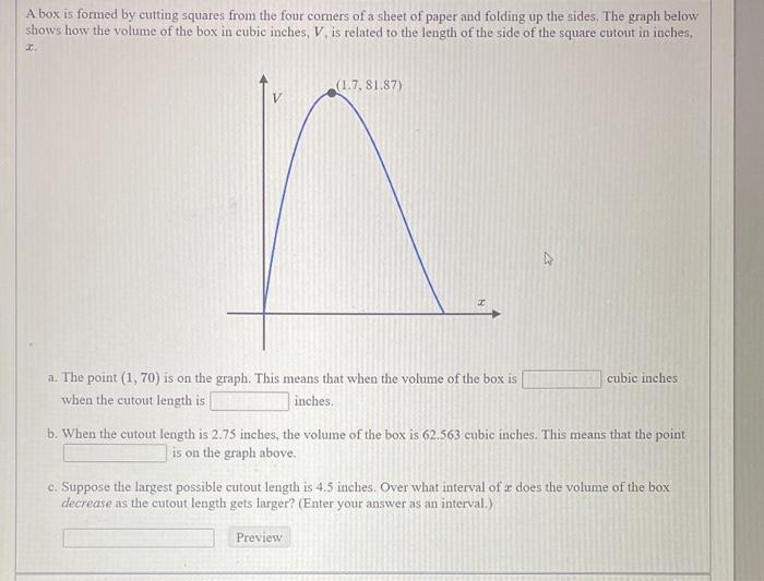 Solved A box is formed by cutting squares from the four | Chegg.com