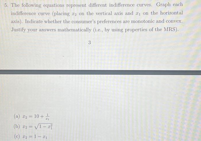 Solved 5. The following equations represent different | Chegg.com
