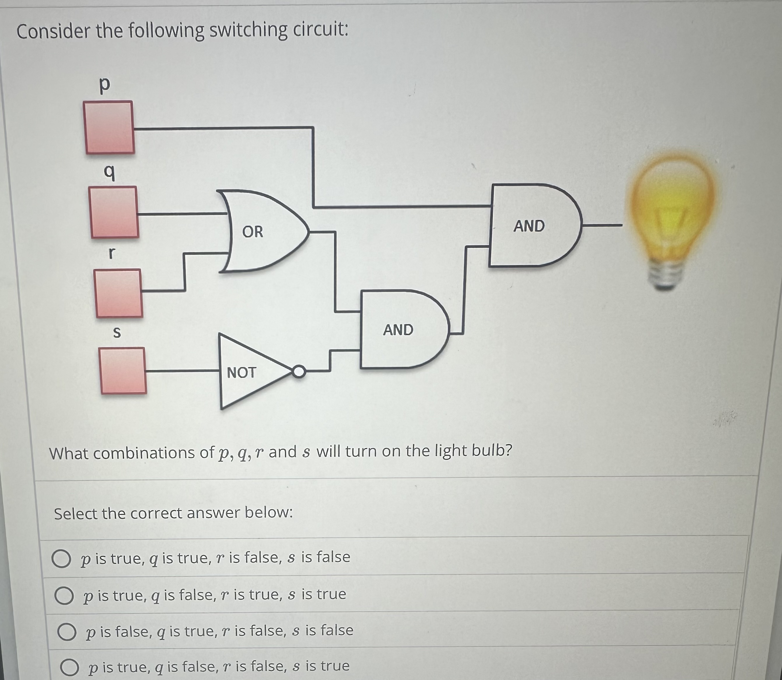 Solved Consider the following switching circuit:What | Chegg.com