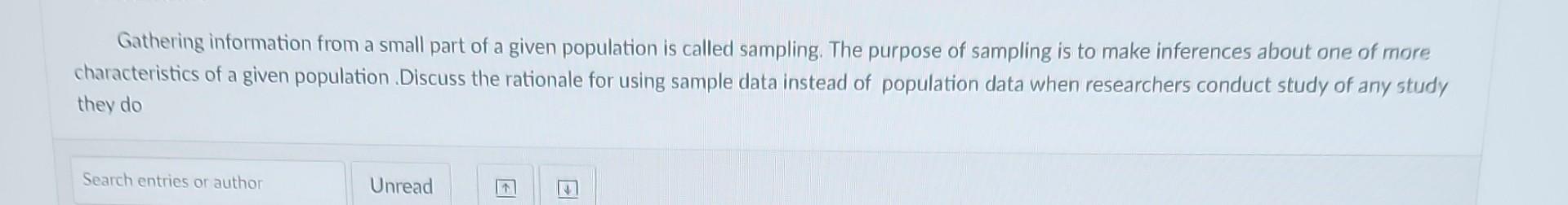 Solved Gathering information from a small part of a given | Chegg.com