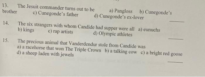 2. The perfect land that Candide and Cacambo stumble | Chegg.com