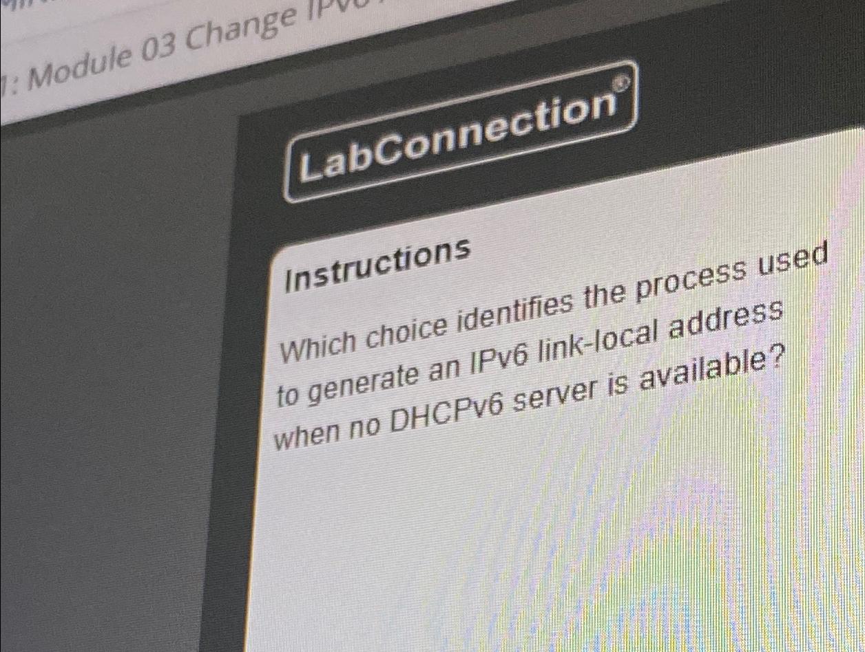 Solved Module 03 ﻿ChangeLabConnectionInstructionsWhich | Chegg.com