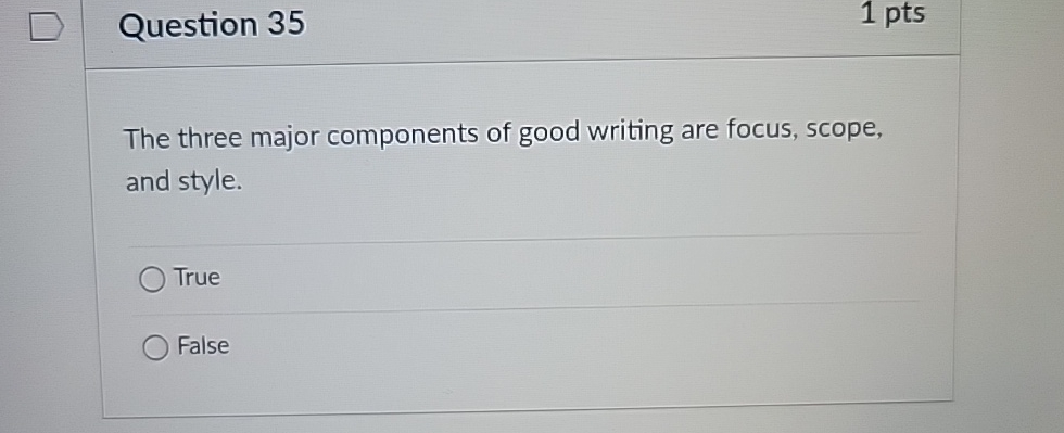 Solved Question 351 ﻿ptsThe three major components of good | Chegg.com