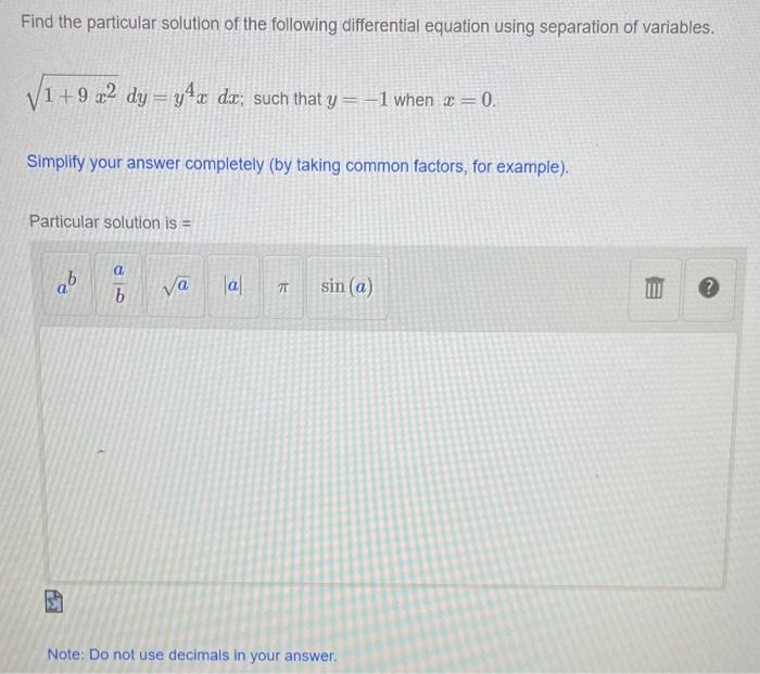 Solved Find the particular solution of the following | Chegg.com