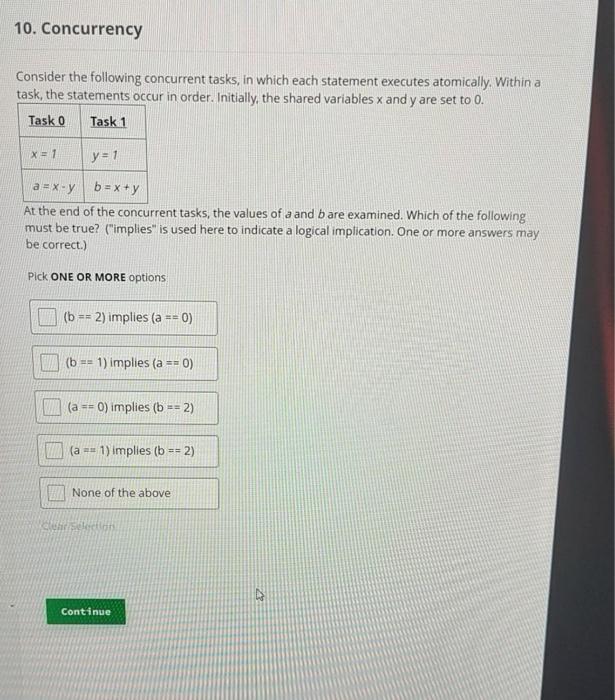 Solved Consider The Following Concurrent Tasks In Which