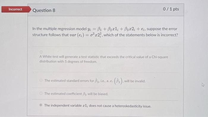 Solved In the multiple regression model | Chegg.com