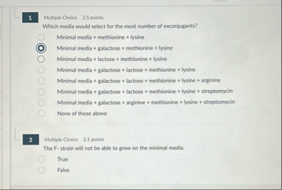 Solved 1Multiple Choice 2.5 ﻿pointsWhich media would select | Chegg.com