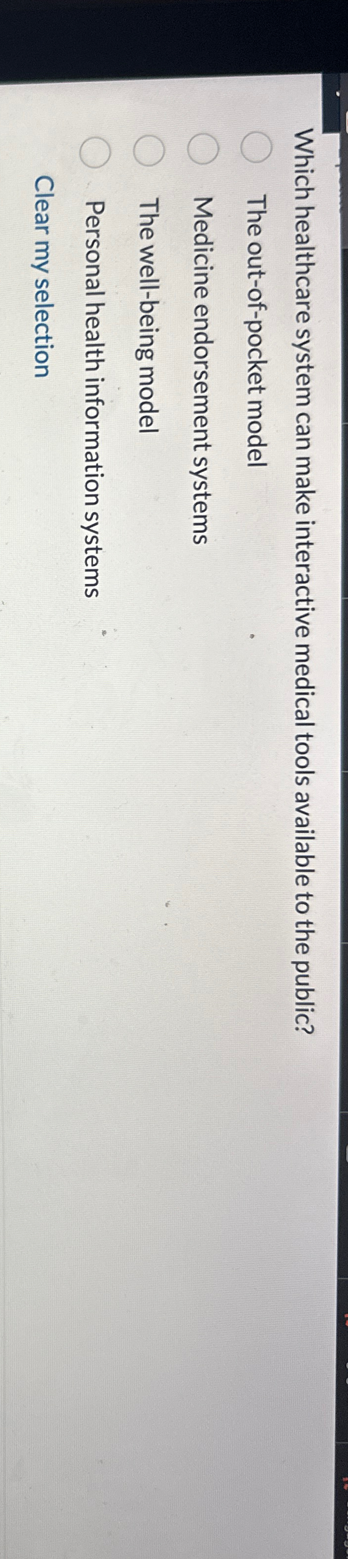 Solved Which healthcare system can make interactive medical | Chegg.com