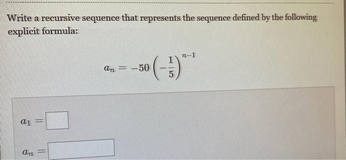 Solved a Write a recursive sequence that represents the | Chegg.com