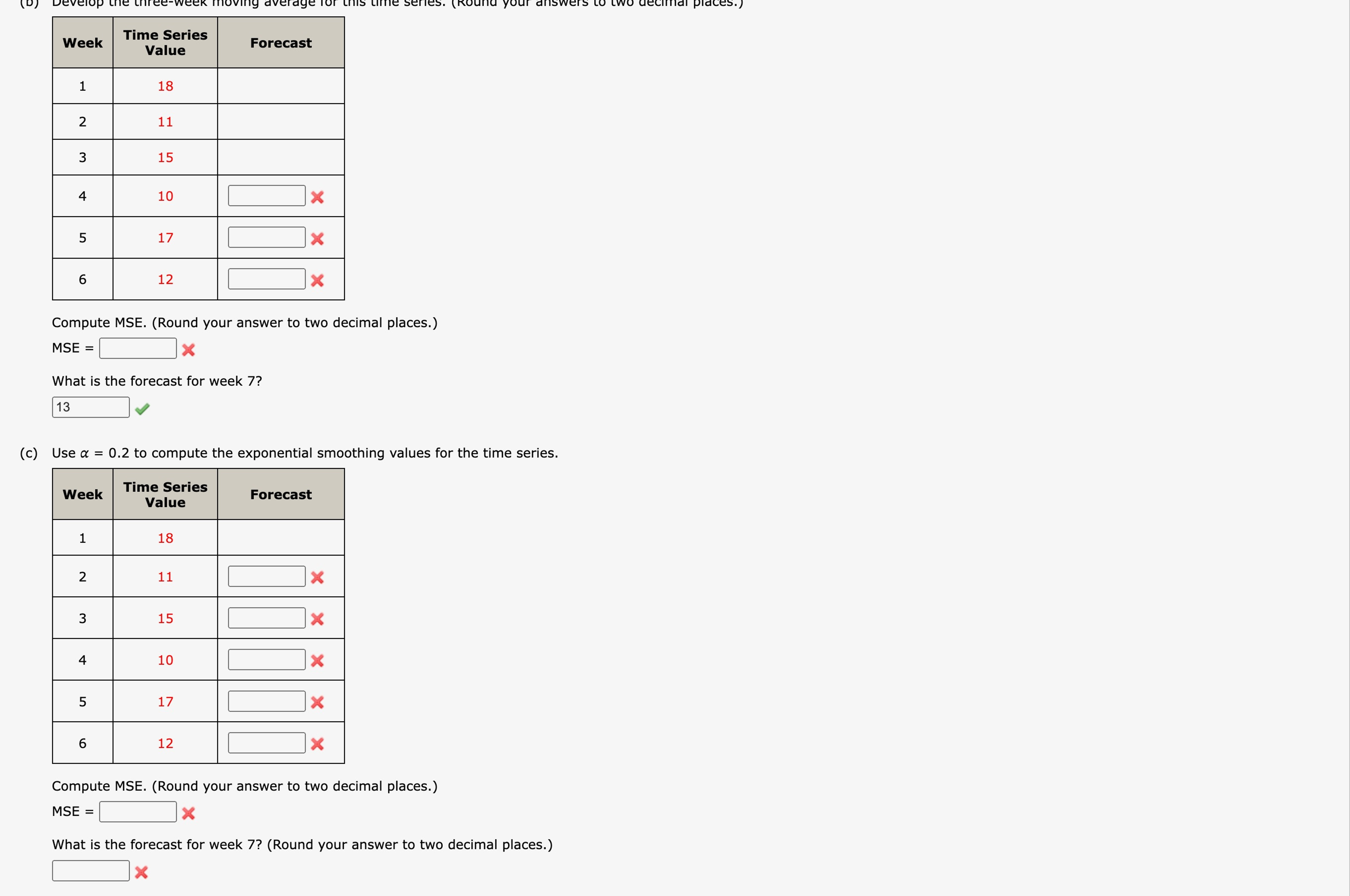 Solved Compute MSE. (Round your answer to two decimal | Chegg.com