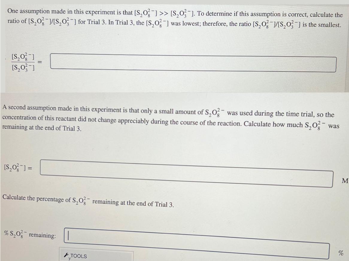 One assumption made in this experiment is that | Chegg.com