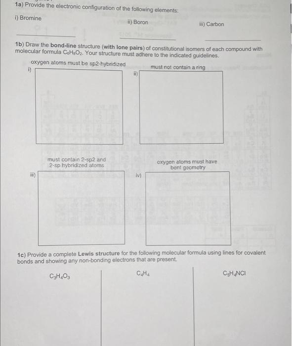 Solved 2c) Provide the orbitals used to form each of the | Chegg.com