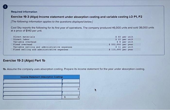 Solved Required information Exercise 19-3 (Algo) Income | Chegg.com