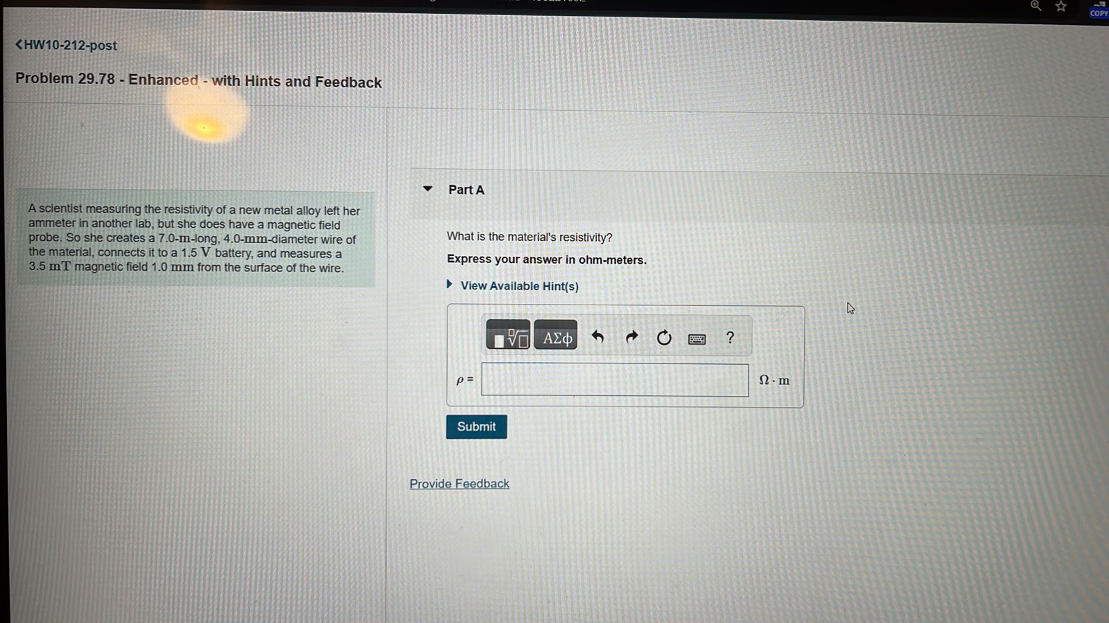Solved Problem 29.78 - ﻿Enhanced - ﻿with Hints and | Chegg.com