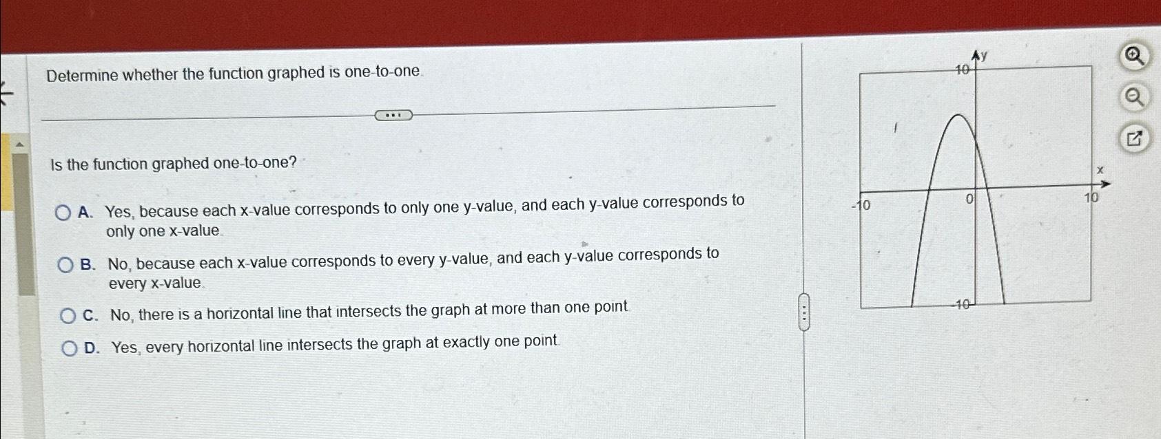 Solved Determine whether the function graphed is | Chegg.com