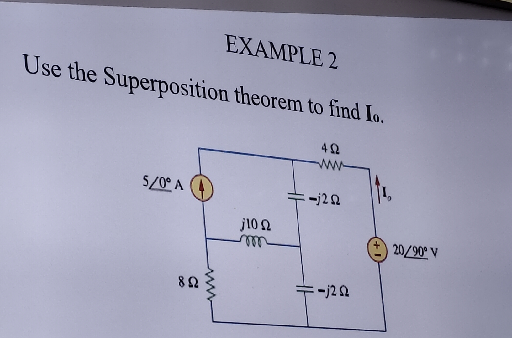 Solved EXAMPLE 2Use the Superposition theorem to find I0. | Chegg.com