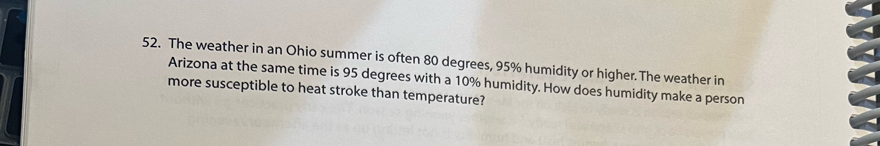 Solved The weather in an Ohio summer is often 80 ﻿degrees, | Chegg.com
