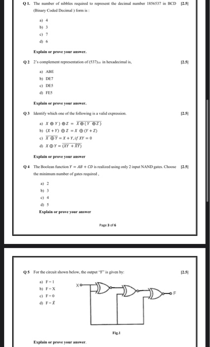 Solved Q1. The number of nibbles required to represent the | Chegg.com