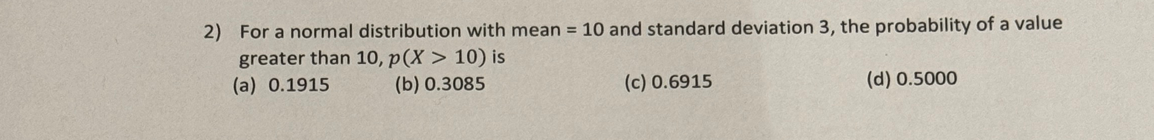 Solved For a normal distribution with mean =10 ﻿and standard | Chegg.com