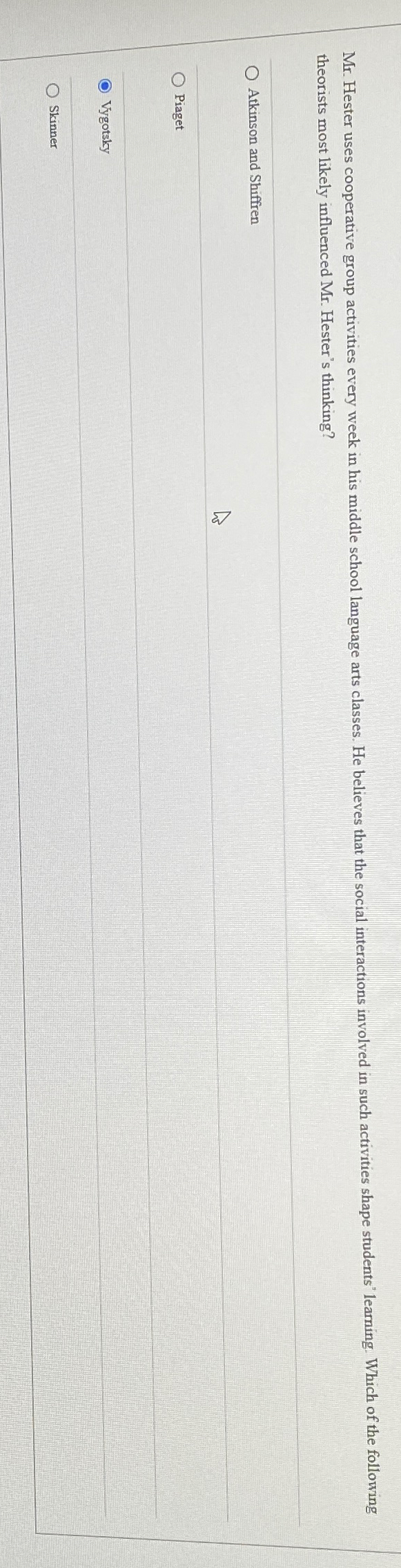 Solved theorists most likely influenced Mr. ﻿Hester's | Chegg.com