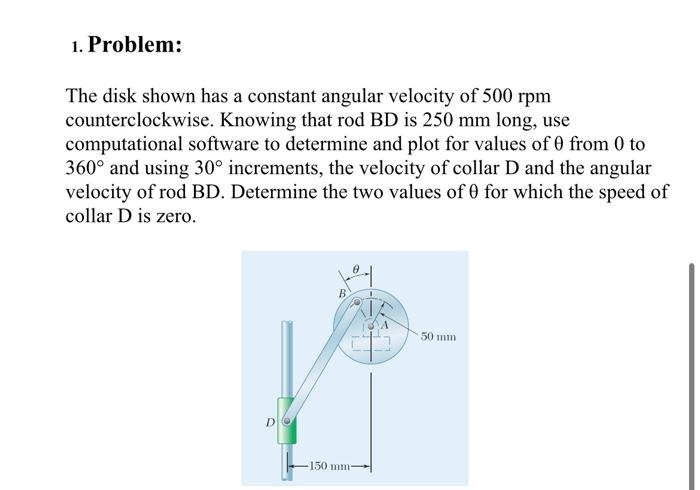 Solved 1. Problem: The disk shown has a constant angular | Chegg.com