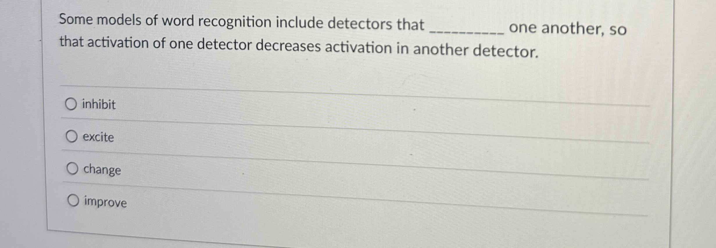 Solved Some models of word recognition include detectors | Chegg.com