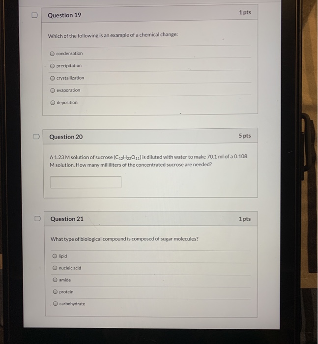 Solved Question 19 1 pts Which of the following is an | Chegg.com