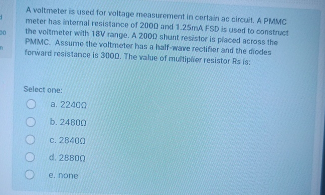 Solved A voltmeter is used for voltage measurement in | Chegg.com