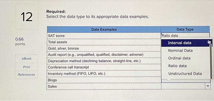 Solved select 1 of the 5 data types for each example (this | Chegg.com
