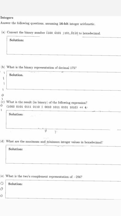 Solved Answer The Following Questions Assuming 16 Bit 