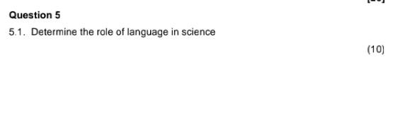 5.1. Determine the role of language in science | Chegg.com