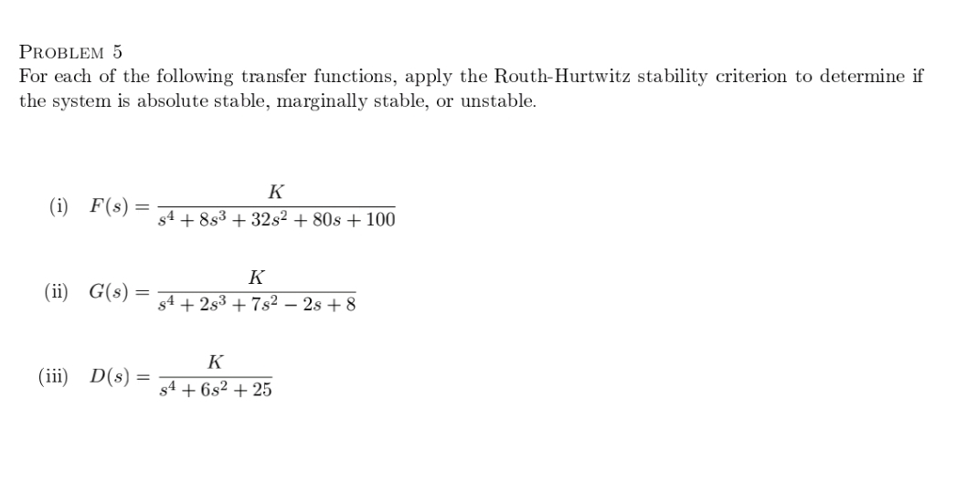 Solved PRoBLEM 5For each of the following transfer | Chegg.com