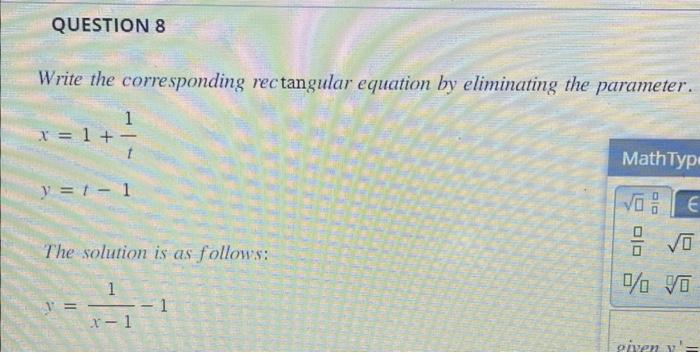 Solved Write the corresponding rectangular equation by | Chegg.com